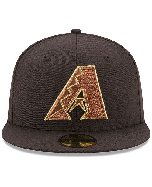 New Era Arizona Diamondbacks Brown on Metallic 59FIFTY Fitted Cap ...