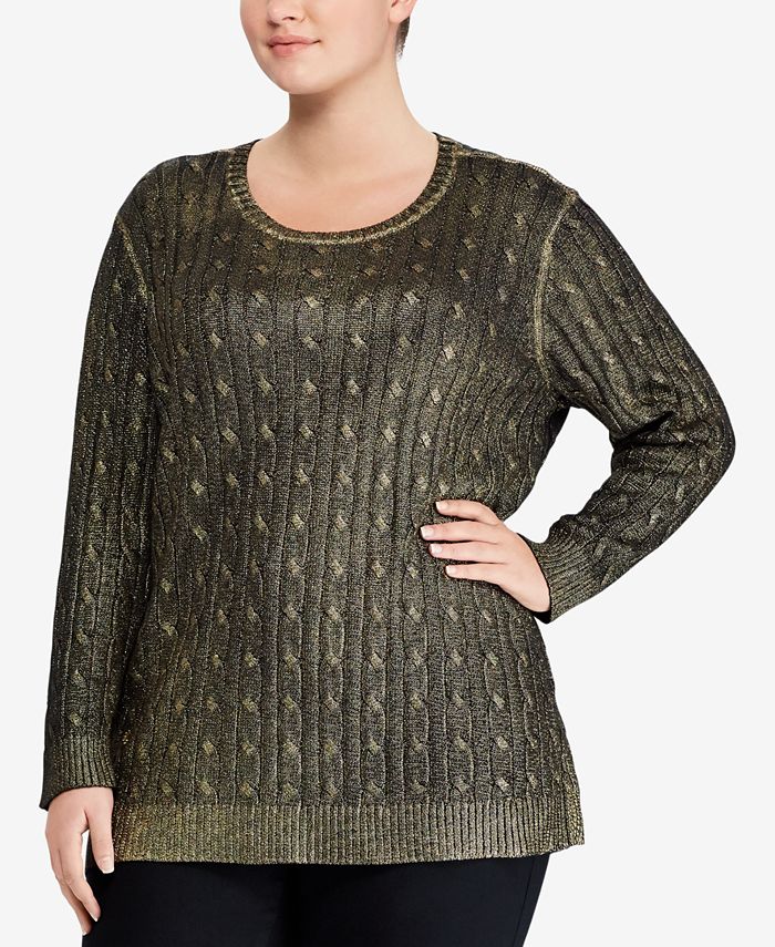 Lauren Ralph Lauren Plus Size Cable-Knit Sweater - Macy's