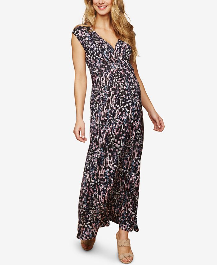 Motherhood Maternity Printed Maxi Dress - Macy's