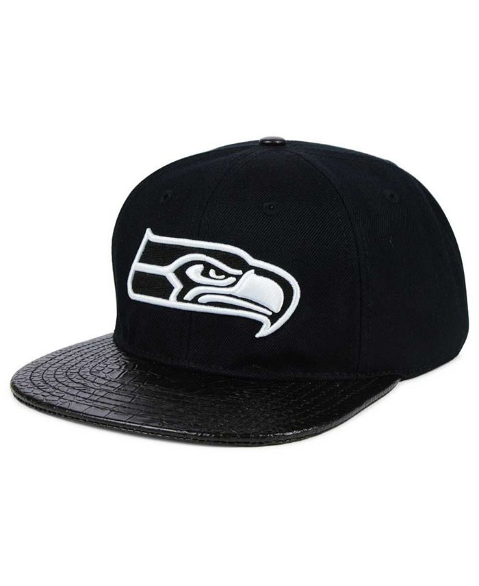 Pro Standard Seattle Seahawks Black and White Strapback Cap - Macy's