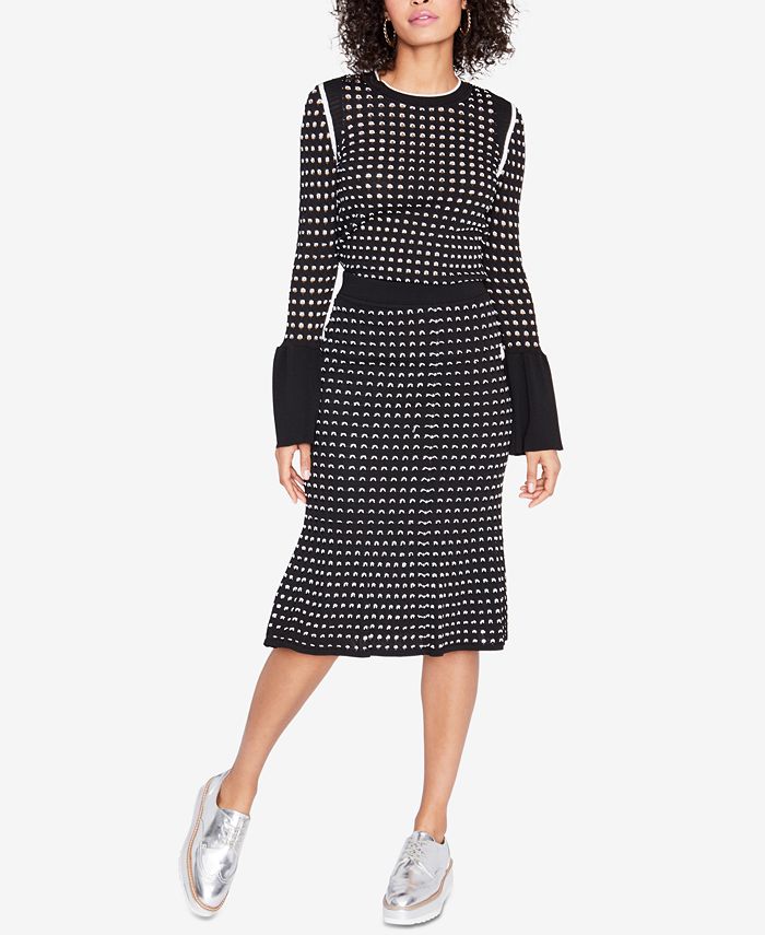 RACHEL Rachel Roy Bell-Sleeve Eyelet Sweater, Created for Macy's - Macy's