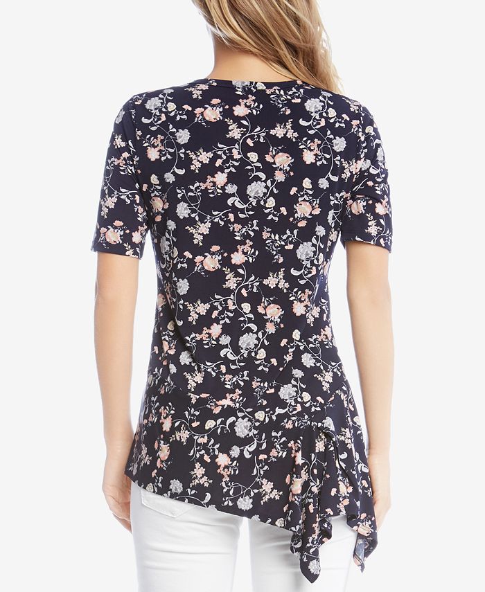 Karen Kane Printed Asymmetrical Top - Macy's