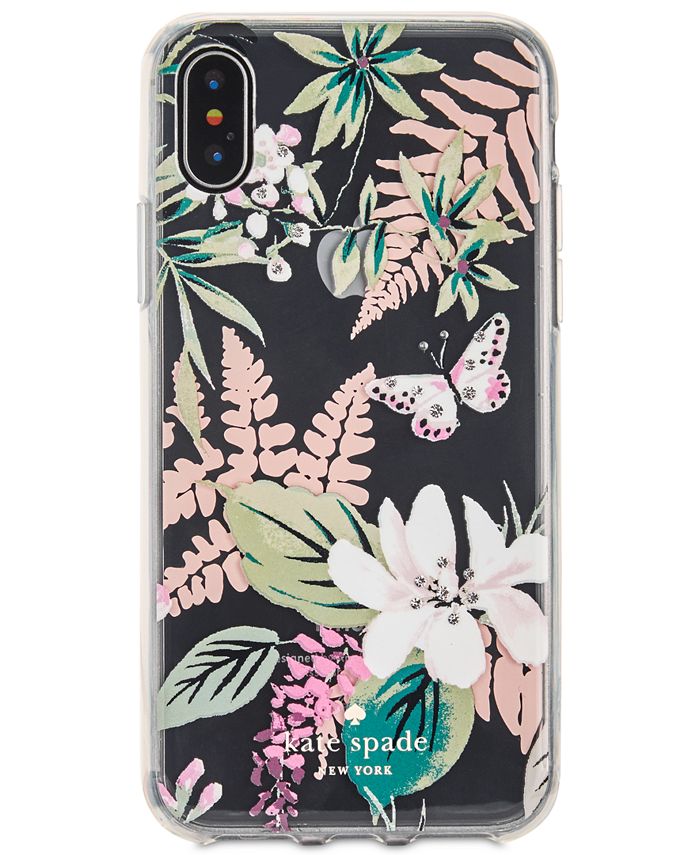 kate spade new york Jeweled Botanical iPhone X Clear Case - Macy's