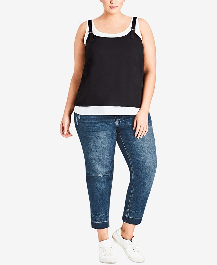 City Chic Trendy Plus Size Layered-Look Tank Top - Macy's