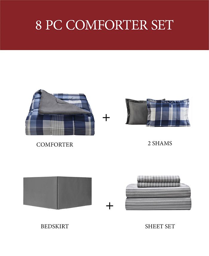Fairfield Square Collection Alton 8-Pc. Reversible Full Comforter Set ...