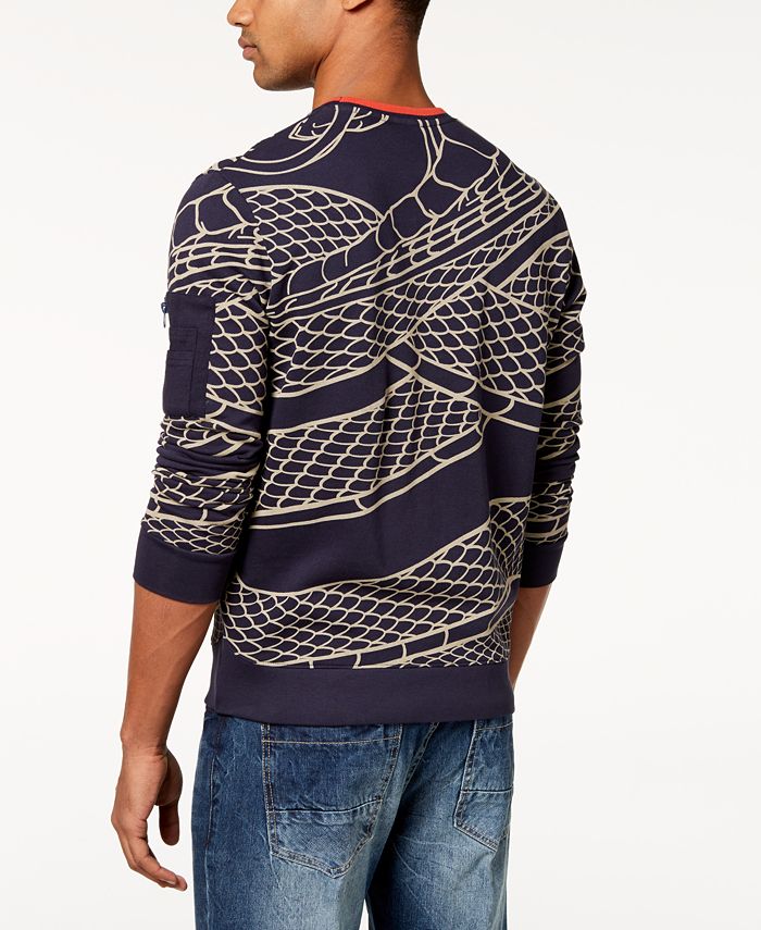 Sean John Men's Flight Snake-Print Sweater, Created for Macy's - Macy's