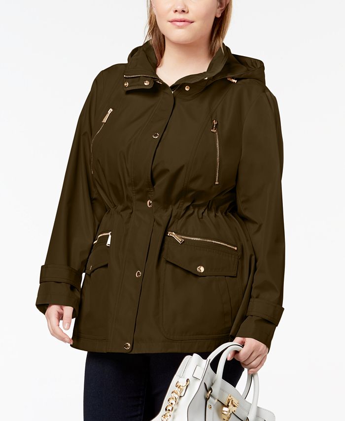 Michael Kors Plus Size Hooded Anorak - Macy's