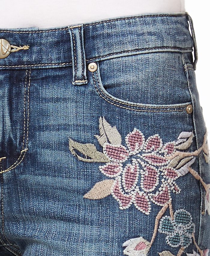 Style & Co Petite Embroidered Capri Jeans, Created for Macy's - Macy's