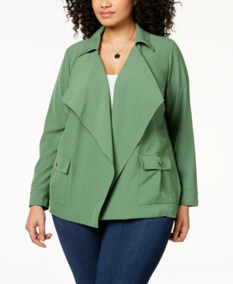 NY Collection Plus Size Open-Front Jacket - Macy's
