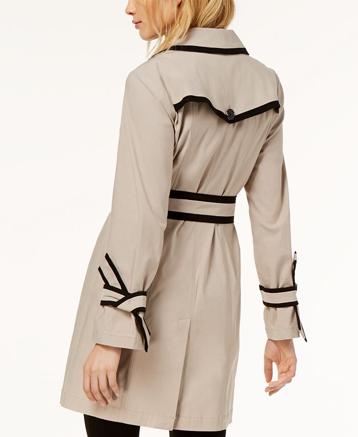 INC International Concepts I.N.C. Contrast-Trim Belted Trench Coat ...
