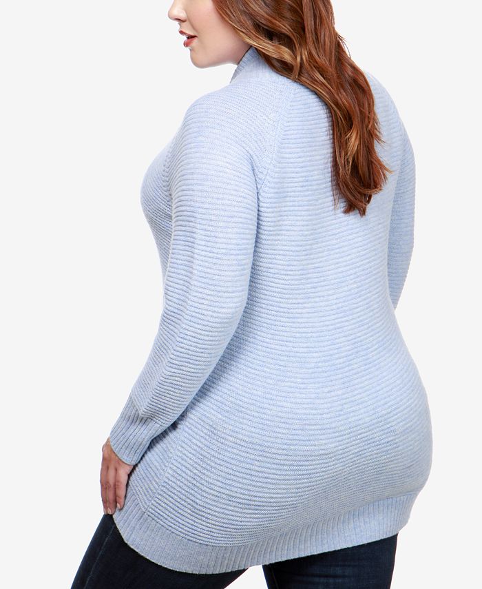 Lucky Brand Trendy Plus Size Lace-Up Tunic Sweater - Macy's
