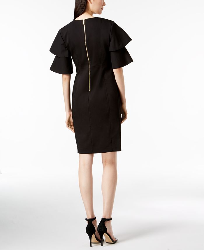 Calvin Klein Cotton Compression Ruffle Dress - Macy's