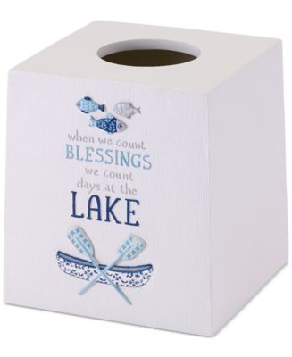 Avanti Lake Life Hand-Painted Tissue Cover - Macy's