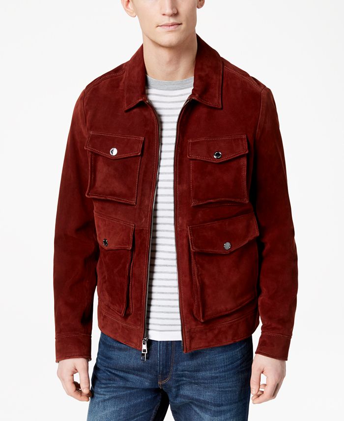 Michael Kors Men's Suede Utility Jacket - Macy's