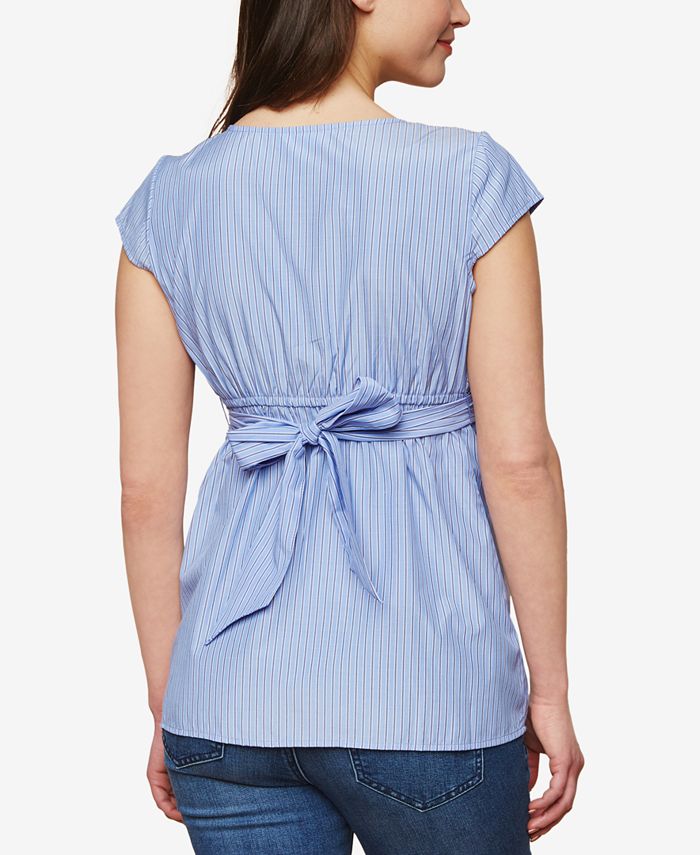 Motherhood Maternity Cotton Faux-Wrap Top - Macy's