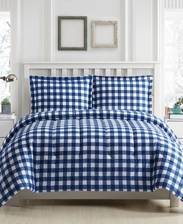 Ellison First Asia Gingham 2-Pc. Reversible Twin Comforter Set, Created ...