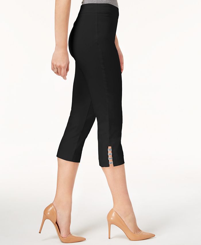 JM Collection Embellished-Hem Capri Pants, Created for Macy's - Macy's