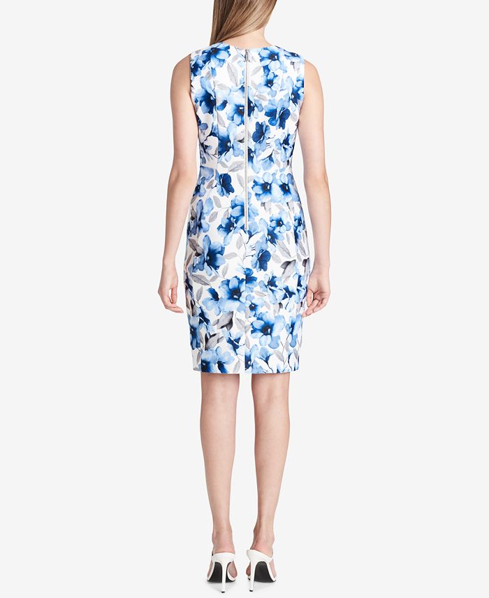 Calvin Klein Printed Sheath Dress - Macy's