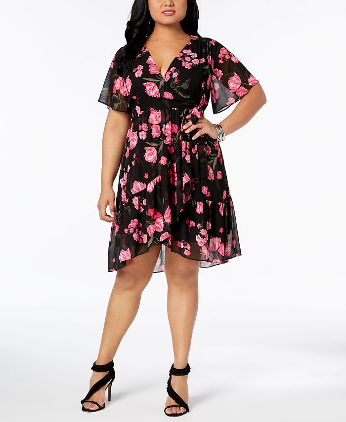 INC International Concepts I.N.C. Plus Size Printed Wrap Dress, Created ...