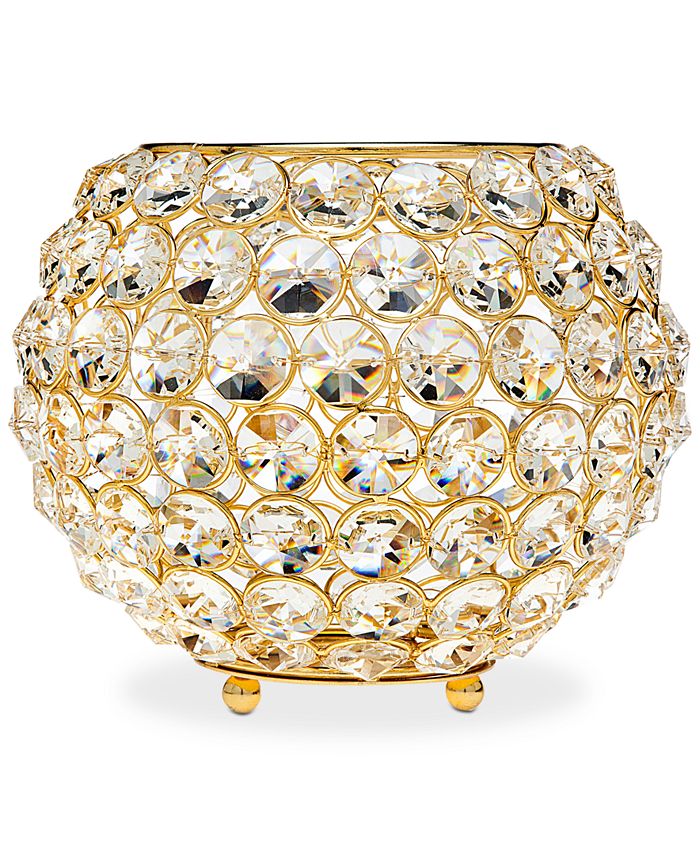Godinger Lighting by Design Glam 8" Gold-Tone Ball Crystal Tealight ...