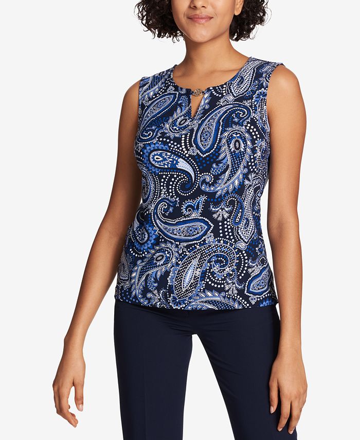 Tommy Hilfiger Embellished Keyhole Top - Macy's