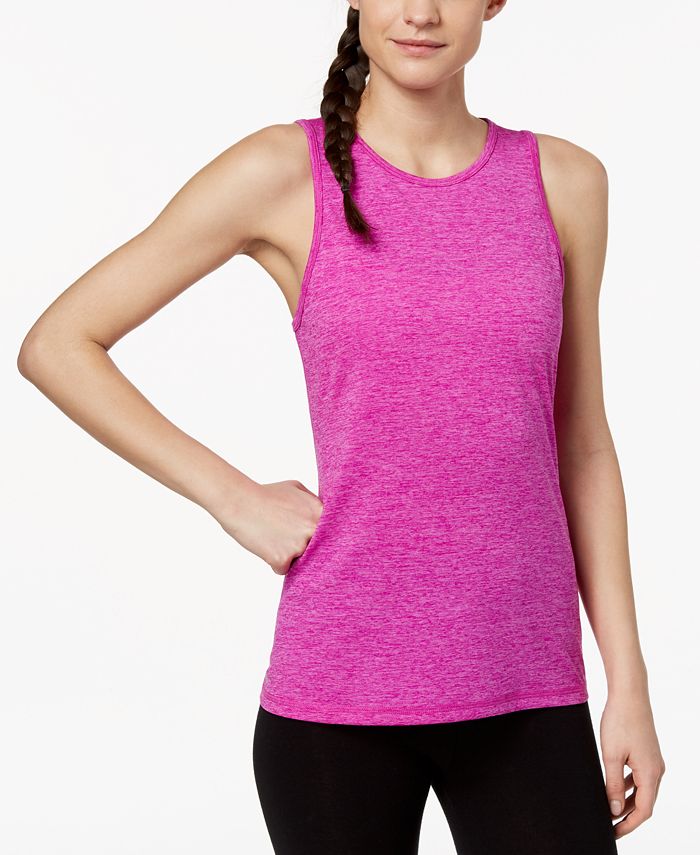 ID Ideology Heathered Keyhole-Back Tank Top, Created for Macy's - Macy's