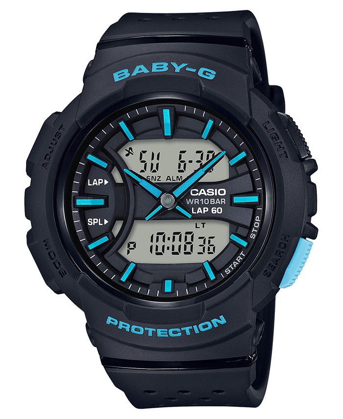 Baby-G Women's Analog-Digital Black Resin Strap Watch 42.6mm - Macy's