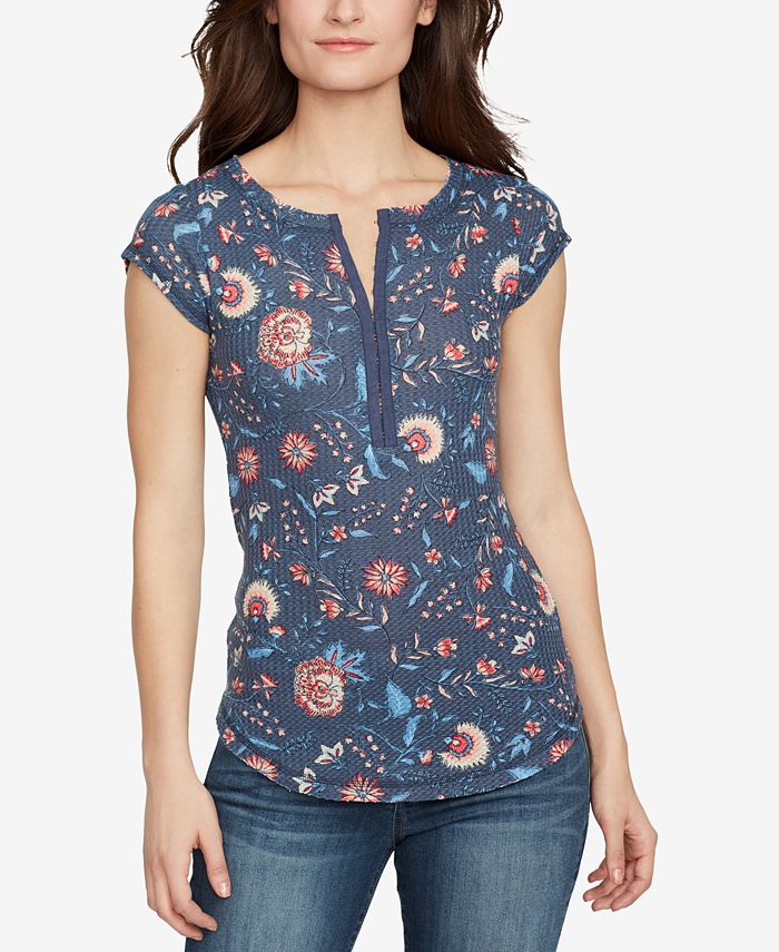 WILLIAM RAST Cotton Printed Hook-Closure Top - Macy's