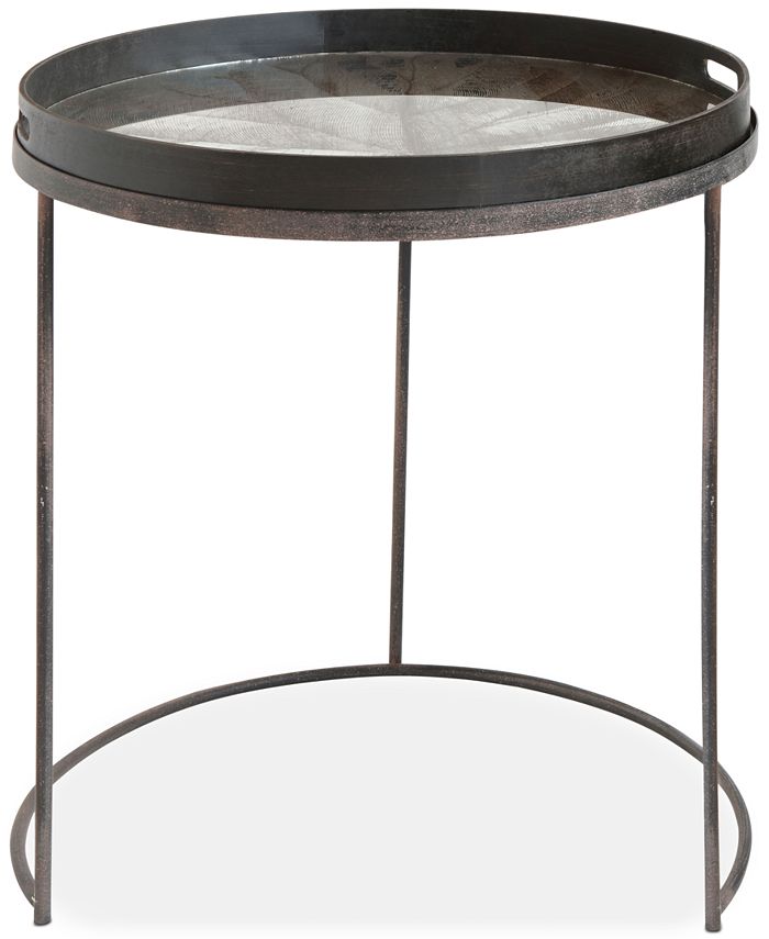 3R Studio Large Tray Table with Leaf Mirrored Top, Set of 2 - Macy's