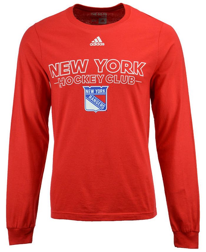 adidas Men's New York Rangers Frontline Long Sleeve T-Shirt - Macy's