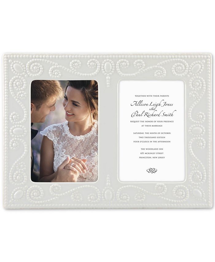 Lenox French Perle Double Invitation Frame - Macy's