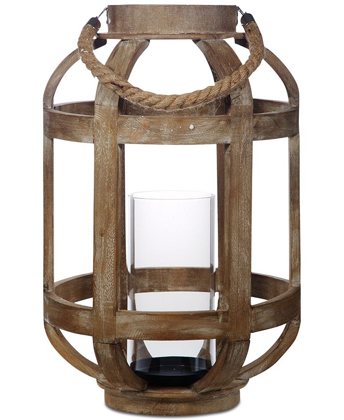 Home Essentials Tall Wooden Lantern - Macy's