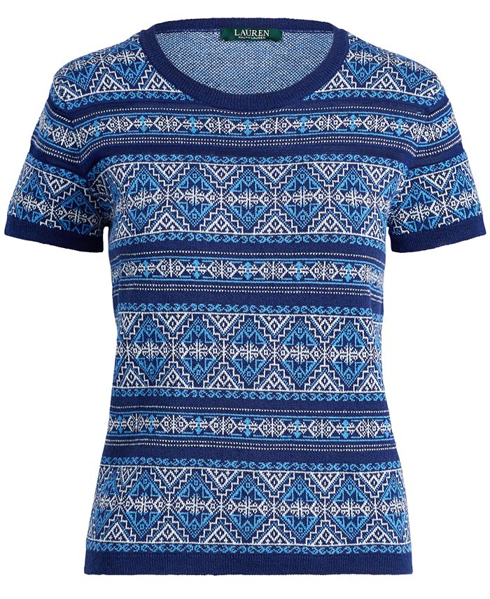 Lauren Ralph Lauren Geometric-Print Sweater - Macy's