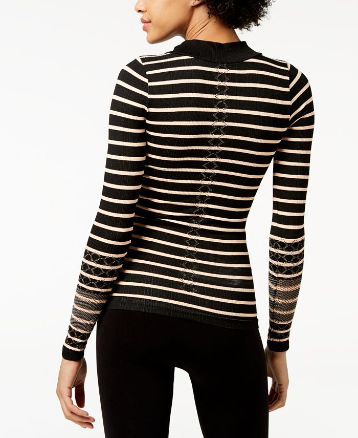 Free People FP Movement Slay Striped Half-Zip Performance Top - Macy's