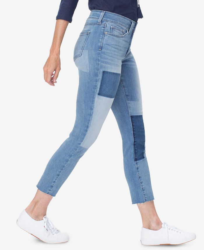 NYDJ Alina Two-Tone-Patch Ankle Skinny Jeans - Macy's