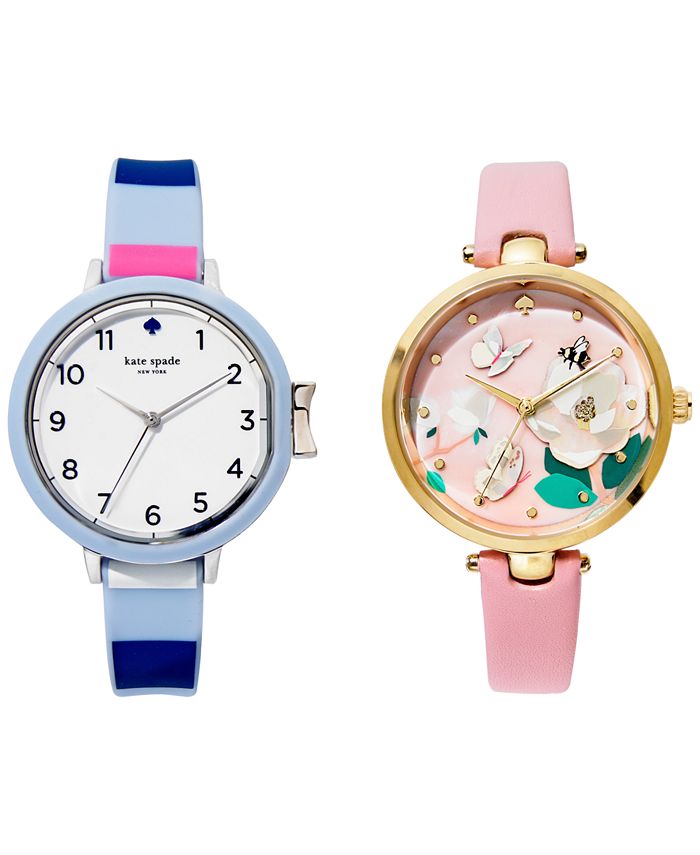 kate spade new york Women's Holland Pink Leather Strap Watch 34mm - Macy's