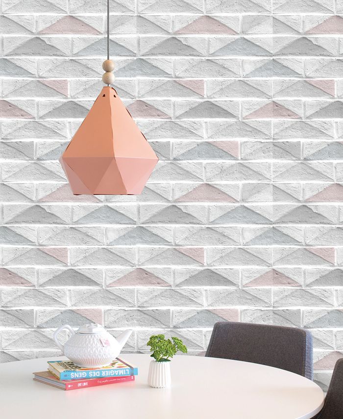 Graham & Brown Geo Brick White Wallpaper - Macy's