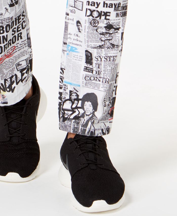 DOPE Men's Slim-Fit Newspaper Print Jeans - Macy's