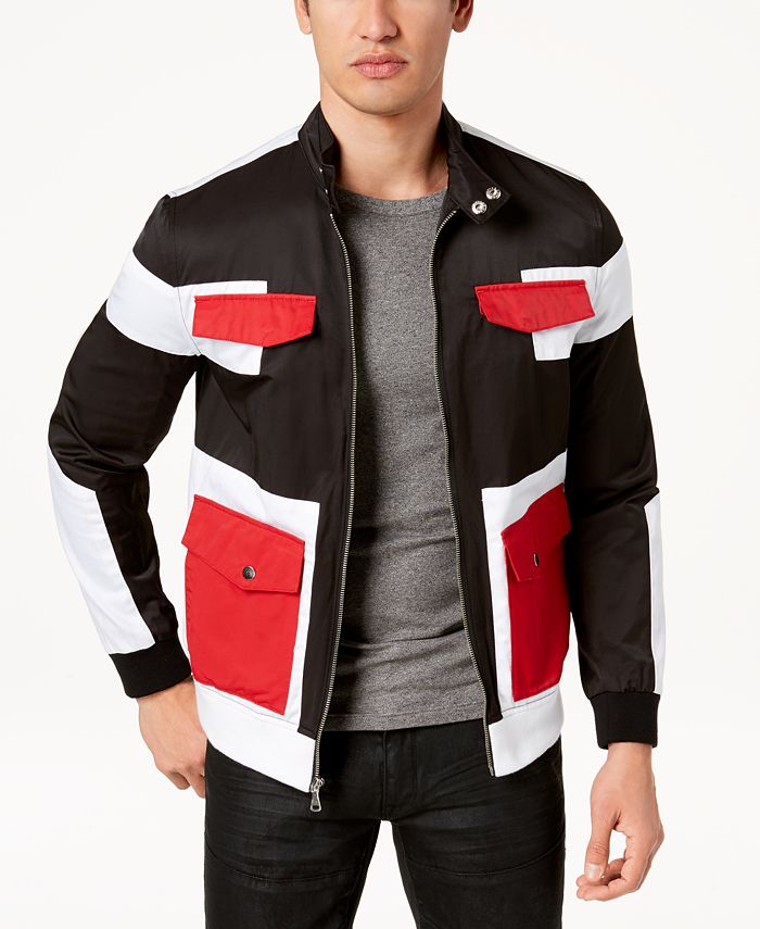 INC International Concepts I.N.C. Men's Colorblocked Full-Zip Bomber ...