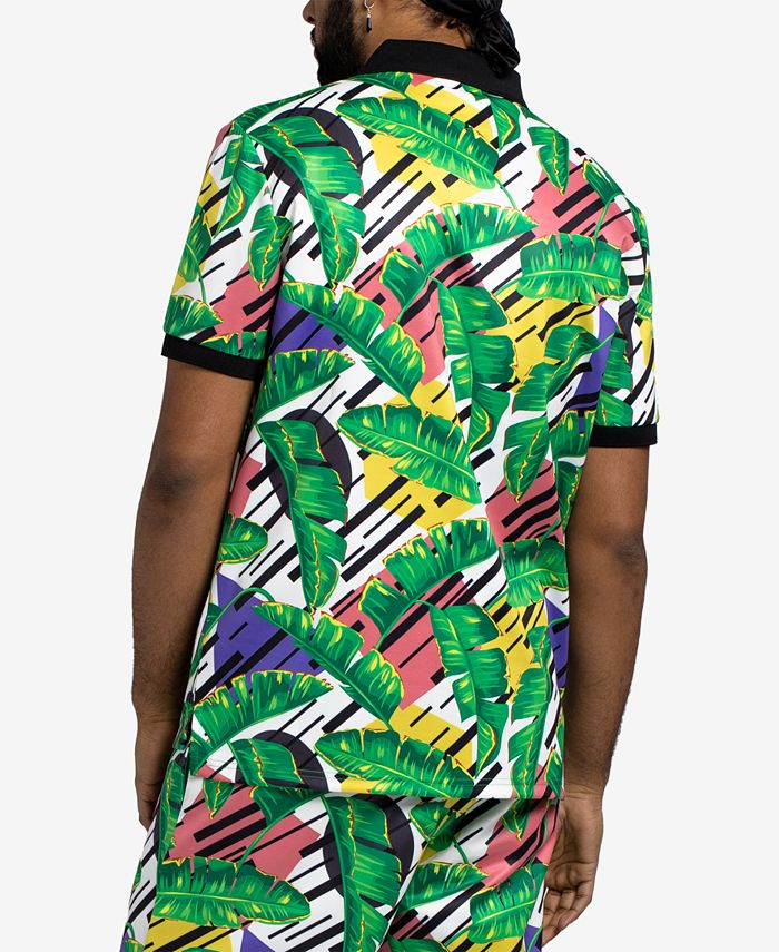 Black Pyramid Men's Leaf-Print Polo - Macy's