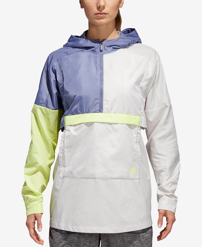 adidas ID Colorblocked Half-Zip Windbreaker - Macy's