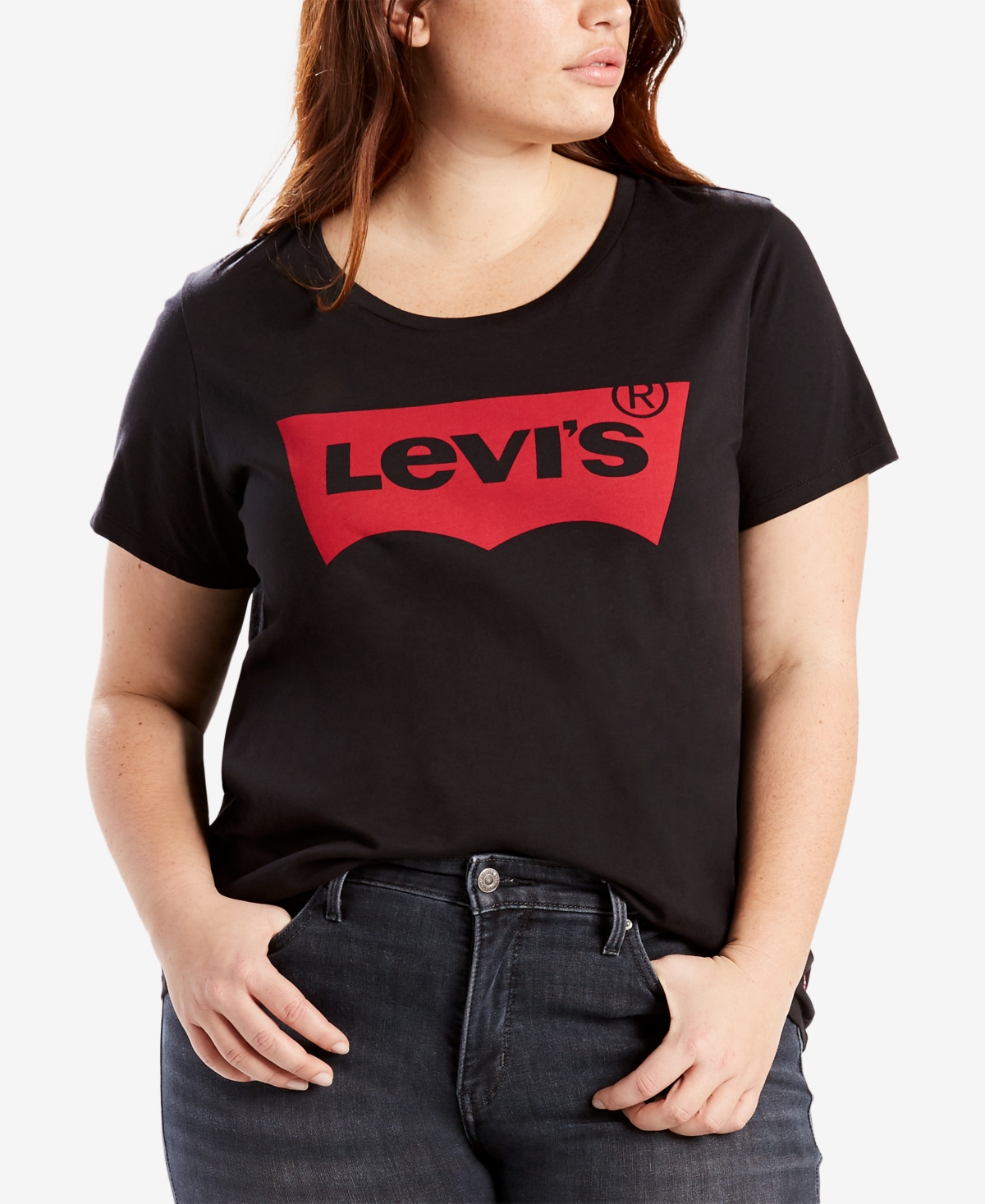 Click here for Levis Trendy Plus Size Perfect Logo Cotton T-Shirt... prices