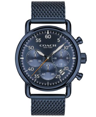 COACH Men's Delancey Blue Stainless Steel Mesh Bracelet Watch 42mm - Macy's