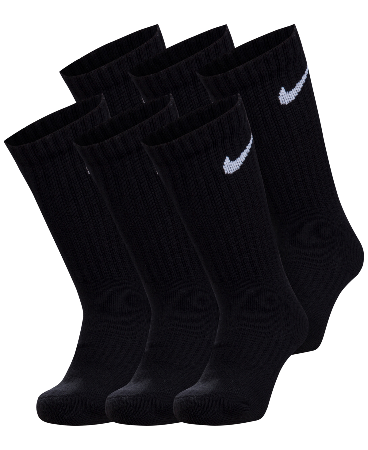 Nike Little Kids 6-Pk. Performance Crew Socks - Black