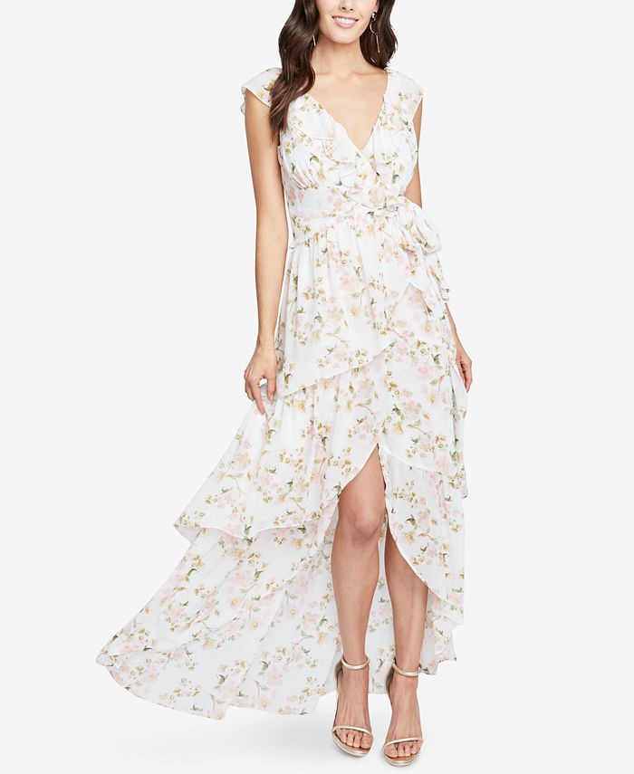 RACHEL Rachel Roy Floral-Print Ruffled High-Low Maxi Dress - Macy's