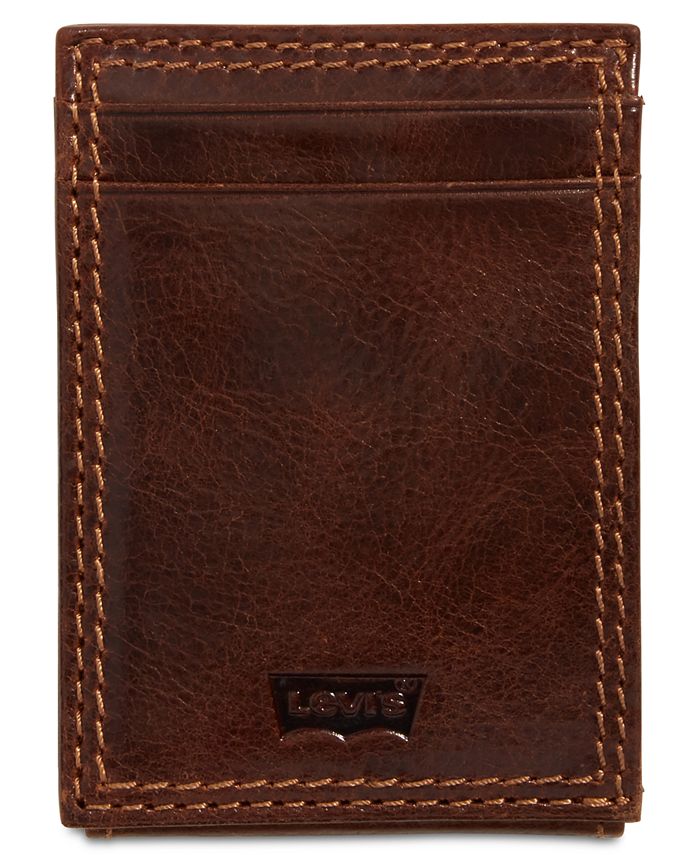 Levi's Men's RFID Front-Pocket Leather Wallet - Macy's