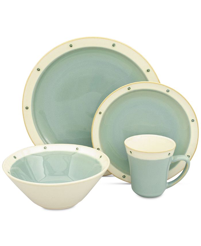 Sango Newport Aqua 16-Pc. Dinnerware Set - Macy's