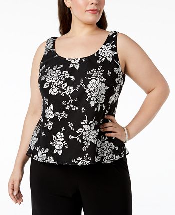 Alex Evenings Plus Size Printed Jacket & Top Set - Macy's