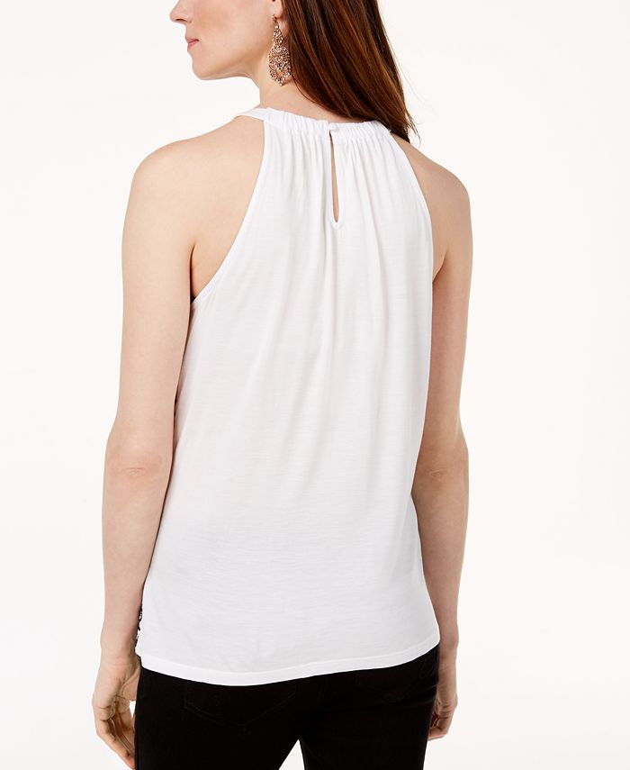 INC International Concepts I.N.C. Embroidered Lace Halter Top, Created ...
