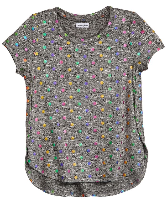 Love, Fire Big Girls Foil-Dot Side Split Top - Macy's
